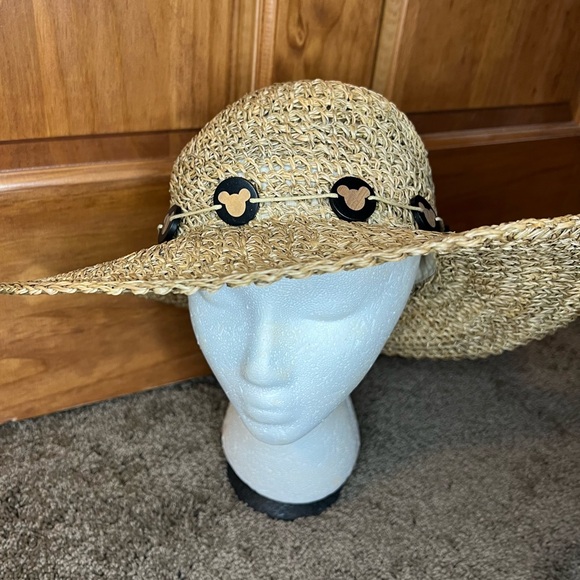 Disney | Accessories | Disney Parks Wicker Sun Hat Woven Straw With ...